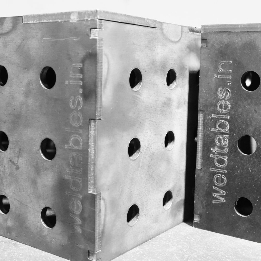 3D 500MM x 500MM x 175MM Modular Weld Table with Gas Nitrided Finish to ...